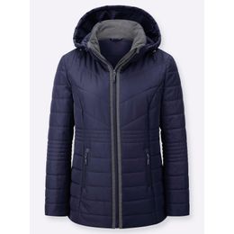 WITT Damen Steppjacke mit Flanell-Details, marine, Gr&ouml;&szlig;e 38