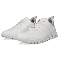 Sneaker Ecco "GRUUV M", Herren, Gr. 40, wei&szlig;, Glattleder, Schuhe Sneaker, Freizeitschuh, Halbschuh, mit herausnehmbarer Dual-Fit-Innensohle