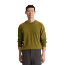 Marc O'Polo MARC O'POLO Herren Strickpullover "aus softem Bio-Bauwoll-Schurwoll-Mix"grün mustard, Gr. XXXL, unifarben, Obermaterial: 54% Baumwolle, 29%