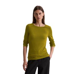 Marc O'Polo Langarmshirt MARC O'POLO "aus TENCEL&trade; Modal-Baumwolle-Mix", Damen, Gr. L, deep pea, Obermaterial: 46% Modal, 46% Baumwolle, 8% Elasthan, unifarben, slim fit, Rundhals, Shirts Langarmshirt
