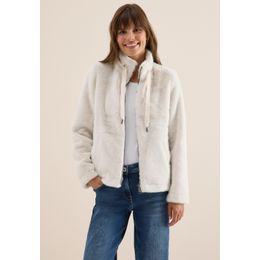 Fellimitatjacke Cecil, Damen, Gr. XXL (46), wei&szlig; (vanillewei&szlig;), Stoff, Obermaterial: 100% Polyester. Futter: 100% Polyester, unifarben, normal normal, hoch geschlossener Ausschnitt, abgesteppt, Jacken, mit Stehkragen