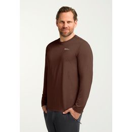 Rundhalspullover Jack Wolfskin "SKY THERMAL L/S M", Herren, Gr. L (52), hotchoc, Oberstoff: 100% POLYESTER, Pullover