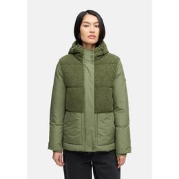 Winterjacke Marikoo "Sheeta", Damen, Gr. M, grün (olive leaf), Obermaterial: 100% Polyester; Futter: 100% Polyester; Wattierung: 100% Polyester; Ärmelfutter: 100% Polyester, Jacken, Kombination aus Teddyfleece und glattem Material