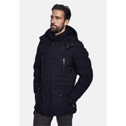 Parka NEW CANADIAN "Thinsulate-Funktionsparka", Herren, Gr. 25, blau (dunkelblau), 100% Polyester, unifarben, lang, ohne Ausschnitt, Jacken Parka, mit Fleece-Einsatz am Innenkragen