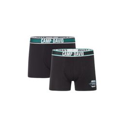 CAMP DAVID Herren Boxershorts "casual", Gr. Mrace schwarz, Obermaterial: 95% Baumwolle, 5% Elasthan, unifarben, Unterhosen, mit elastischem Bund