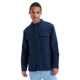Langarmhemd Quiksilver "Husson Sherpa", Herren, Gr. M, US-Gr&ouml;&szlig;en, blau (schwarz navy), 100% Baumwolle, Hemden
