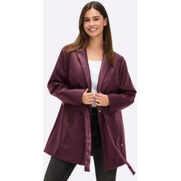 sheego Damen Lederimitatjackeburgund, Gr. 58, unifarben, 100% Polyester, Jacken