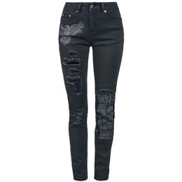 Rock Rebel by EMP Skarlett - Jeans mit Prints und Rissen Jeans schwarz in W30L30 Q421-000204 M445158