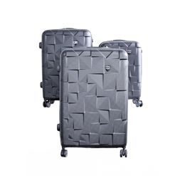 3 Tlg. Koffer-Set - ABS Hartschale mit 4 R&auml;dern 360&deg; drehbar Anthrazit