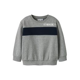 name it Sweatshirt 'NMMVANCE' Jungen Gr&ouml;&szlig;e 92 graumeliert / schwarz / wei&szlig;