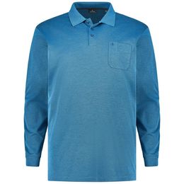 Große Größen Ragman Pflegeleichtes Poloshirt "Soft Knit" Farbe blau Größe: 5XL