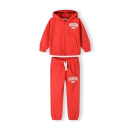 MINOTI Jogginganzug Jungen Gr&ouml;&szlig;e 92/96 rot / wei&szlig;