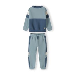 MINOTI Jogginganzug Jungen Gr&ouml;&szlig;e 122/128 rauchblau / dunkelblau / wei&szlig;
