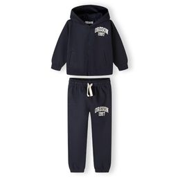 MINOTI Jogginganzug Jungen Gr&ouml;&szlig;e 116/122 dunkelblau / wei&szlig;