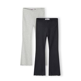 MINOTI Leggings M&auml;dchen Gr&ouml;&szlig;e 128/134 graumeliert / schwarz