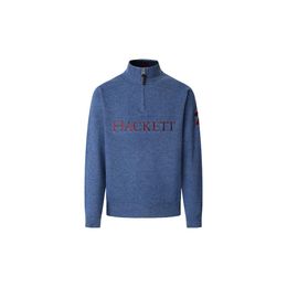 Hackett London Pullover 'Heritage NO.2 ' Herren Gr&ouml;&szlig;e XL blaumeliert / dunkelrot