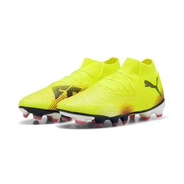 Fußballschuh Puma "FUTURE 8 PRO FG/AG Fußballschuhe Damen", Gr. 38,5, gelb (gelb alert schwarz sun struck pink), Obermaterial: Synthetik, Textil; Futter: Synthetik, Textil; Innensohle: Textil; Laufsohle: Synthetik, Schuhe