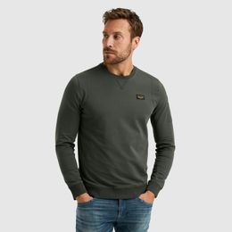 PME-Legend Sweatshirt PME LEGEND "Airstrip sweat", Herren, Gr. M, grau (beluga), Sweatware, Obermaterial: 100% Baumwolle, unifarben, regular fit normal, Rundhals, Rippbündchen, Sweatshirts, mit Logo Stickerei