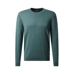 Rundhalspullover Pierre Cardin "Strick RH", Herren, Gr. M, grün (sagebrush grün), Strick, Obermaterial: 100% Baumwolle, unifarben, regular fit normal, Rundhals, Rippbündchen, Pullover, mit Rippbündchen