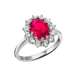 Fingerring Firetti "Schmuck Geschenk Silber 925 Damenring Lady D Diana Royal" Gr. 56, pink (silberfarben, rubellitrosa, kristallwei&szlig;), Fingerringe, Damen, 56, Silber 925 (Sterlingsilber), 2,1mm, Fingerring, mit Zirkonia (synth.), Glasstein