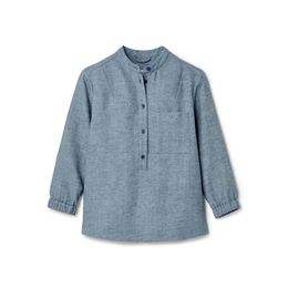 Nah/Studio Bluse - Baumwoll-Leinen-Mix - Gr. 34 - blau