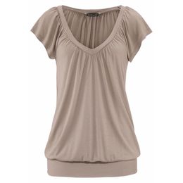 Lascana T-Shirt Damen Gr&ouml;&szlig;e XS taupe