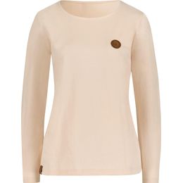CR&Eacute;ATION L Damen Longsleeve mit paspeliertem Rundhals-Ausschnitt elfenbein Gr&ouml;&szlig;e 38