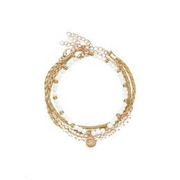 Lascana Fu&szlig;kette Damen Gr&ouml;&szlig;e One Size gold / wei&szlig;
