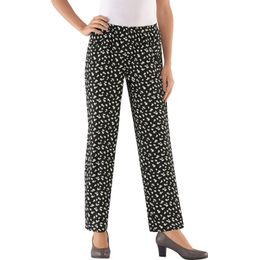 CR&Eacute;ATION L Damen Schlupfhose mit Viskose-Anteil schwarz-gebl&uuml;mt Gr&ouml;&szlig;e 42
