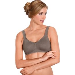 w&auml;schepur Damen BH ohne B&uuml;gel mit doppelt gemoldeten Cups taupe + brombeer Gr&ouml;&szlig;e 85C