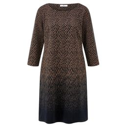 Peter Hahn - Jersey-Kleid mit Rundhals-Ausschnitt, blau, Gr. 44 / L