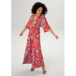 Aniston Kleid in Rot/ Hellblau - 68% | Gr&ouml;&szlig;e 38 | Damen-kleider
