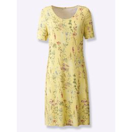 WITT Damen Jerseykleid mit Bl&uuml;mchen-Druck, zitrone-bedruckt, Gr&ouml;&szlig;e 38