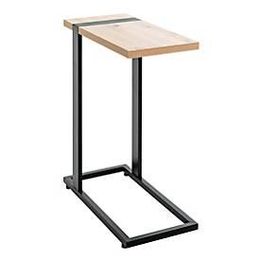 HAKU Beistelltisch, rechteckig, Stahlrohr pulverbeschichtet, melaminharzbeschichtet, B 240 x T 490 x H 640 mm, schwarz/Eiche hell