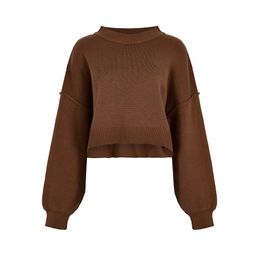 Apricot Ribbed Knit Cropped Jumper ' ' Damen Gr&ouml;&szlig;e S rostrot