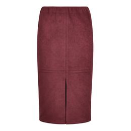 Apricot Split Front Suede Pencil Skirt ' ' Damen Gr&ouml;&szlig;e 38 bordeaux