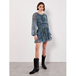 Apricot Feather Print Mini Dress ' ' Damen Gr&ouml;&szlig;e 34 gr&uuml;n Winterkleid