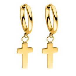 PURELEI Ohrringe - Creolen Cross Creole - Gr. unisize - in Gold - f&uuml;r Damen