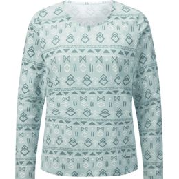 CR&Eacute;ATION L Damen Print-Shirt mit paspeliertem Rundhals-Ausschnitt mint-bedruckt Gr&ouml;&szlig;e 36