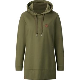 CR&Eacute;ATION L Damen Longsweatshirt mit Kapuze oliv Gr&ouml;&szlig;e 50
