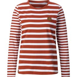 CR&Eacute;ATION L Damen Shirt im Ringelmuster rostrot-wei&szlig;-geringelt Gr&ouml;&szlig;e 38