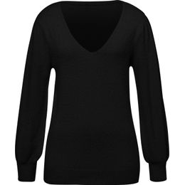 Heine Damen Langarm-Pullover aus Flauschgarn schwarz Gr&ouml;&szlig;e 42