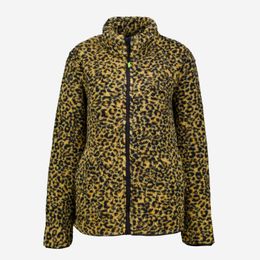 Urban Threads Braun-schwarze Fleecejacke im Leopardenmuster