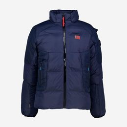 Geographical Norway Schwarzblaue Pufferjacke mit abnehmbarer Kapuze