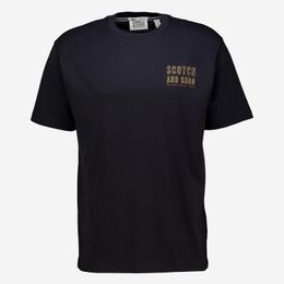 Scotch & Soda Schwarzes bedrucktes T-Shirt