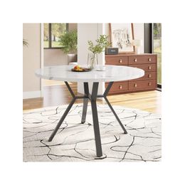 ABRIHOME Marmor-Esstisch Rund Ø100cm mit Stauraum in Schwarz | Gr.: onesize