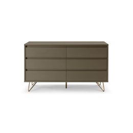 Salesfever Kommode 120 cm mit Stauraum - Metallbeine Messing MDF matt lackiert in Grau | Gr.: onesize