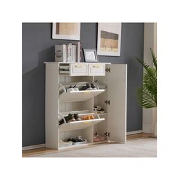 ABRIHOME Schuhschrank mit Klappschuhschrank und Türen in weiß | Gr.: onesize