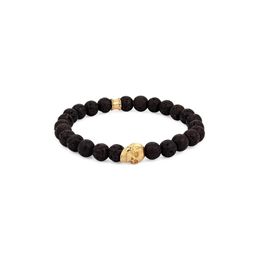 Kuzzoi Armband 925 Sterling Silber Totenkopf in Gold | Gr.: 19 cm