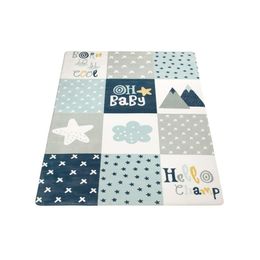 KADIMA DESIGN Kinderteppich waschmaschinenwaschbar Patchwork Kinderzimmer in Blau | Gr.: 120 x 160 cm